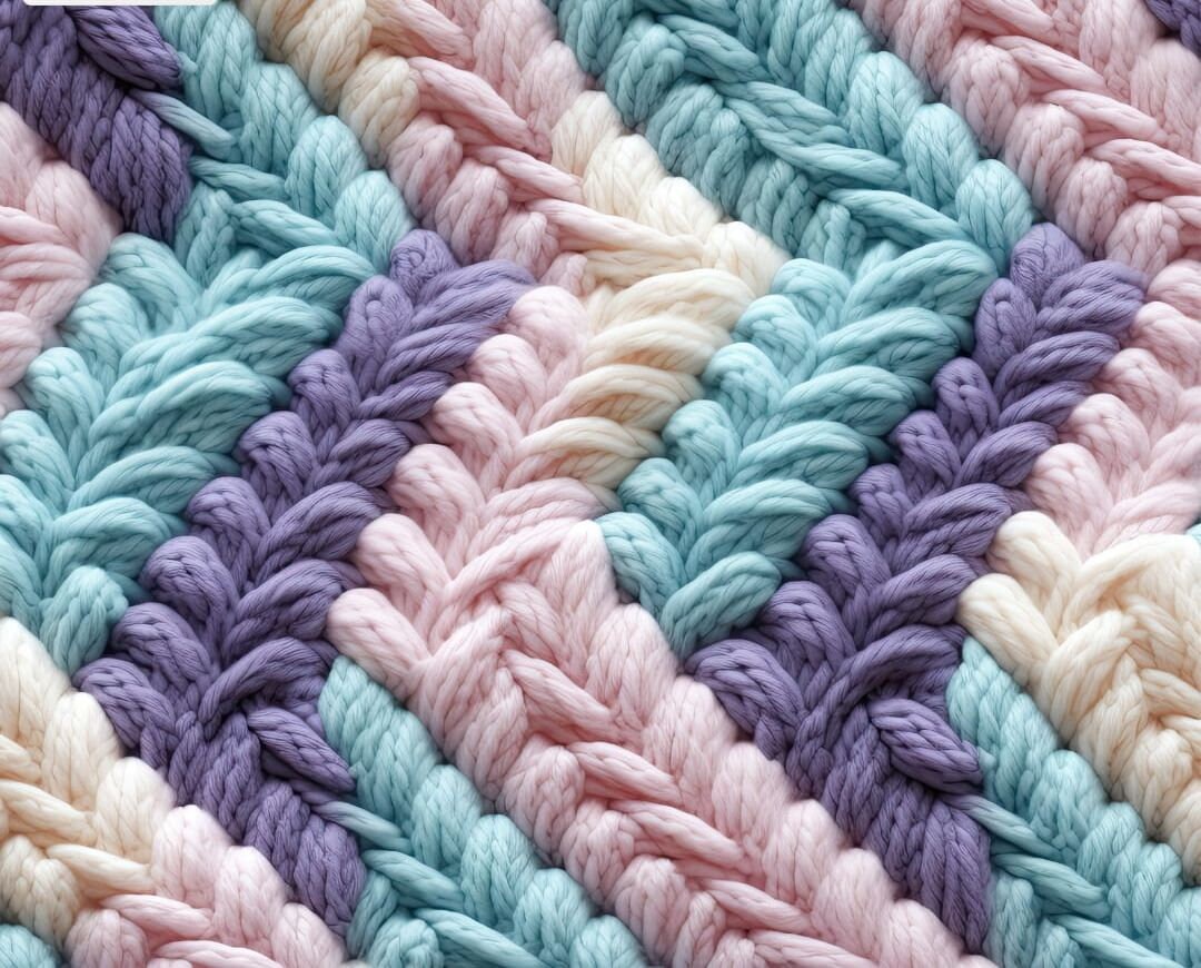 1 Yard Pastel Crochet Pattern Waterproof Fabric, Crochet Polyester ...