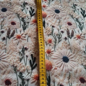 1 Meter Flowers 3D (imitation Embroidery) Italian Velvet Fabric ...
