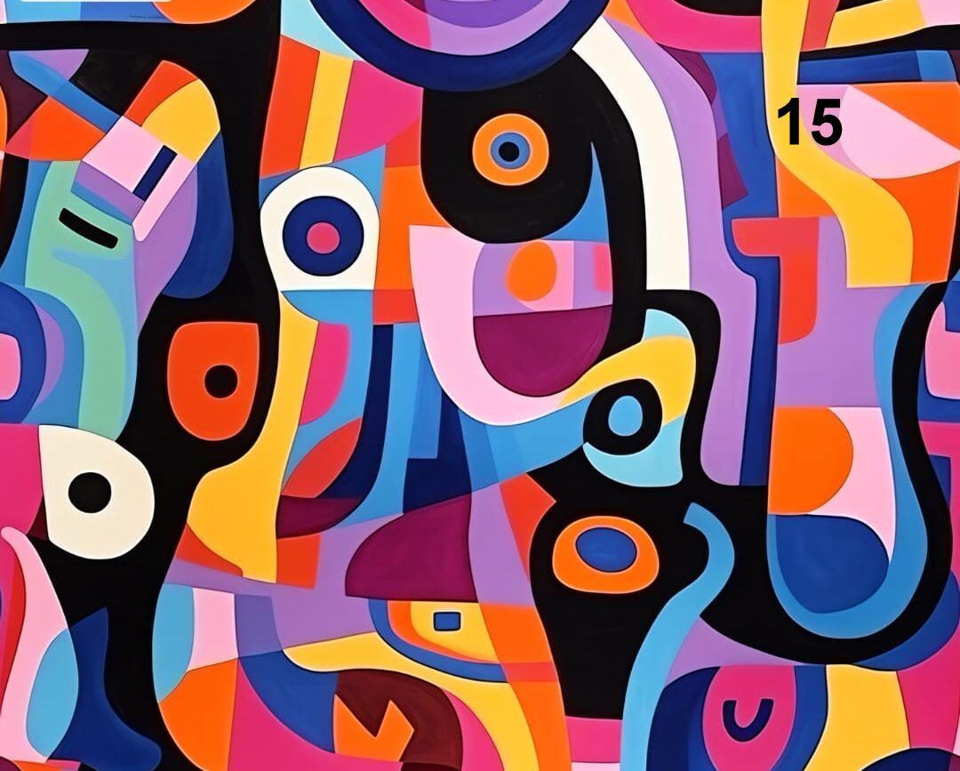 1 Meter Abstraction Picasso Style Upholstery Velvet, Graffiti Velvet ...