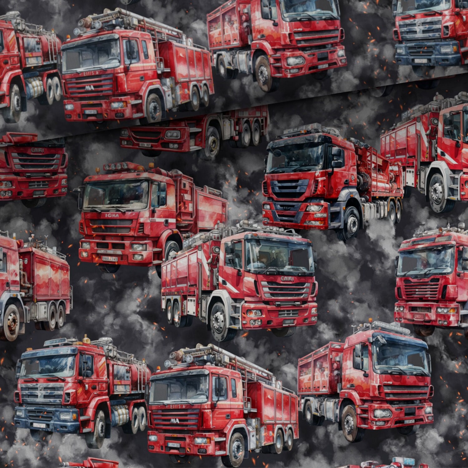 Fire Truck Fabric Panel Firefighter Fabric Etsy UK