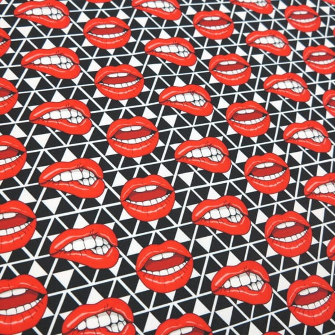 Red Lips Waterproof Fabric, Red Lips Fabric, Waterproof Polyester, by ...