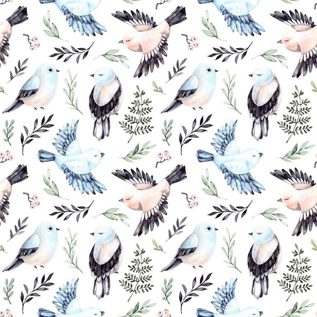 Autumn Birds Cotton Fabric, Lovely Birds, High Quality Premium Cotton ...