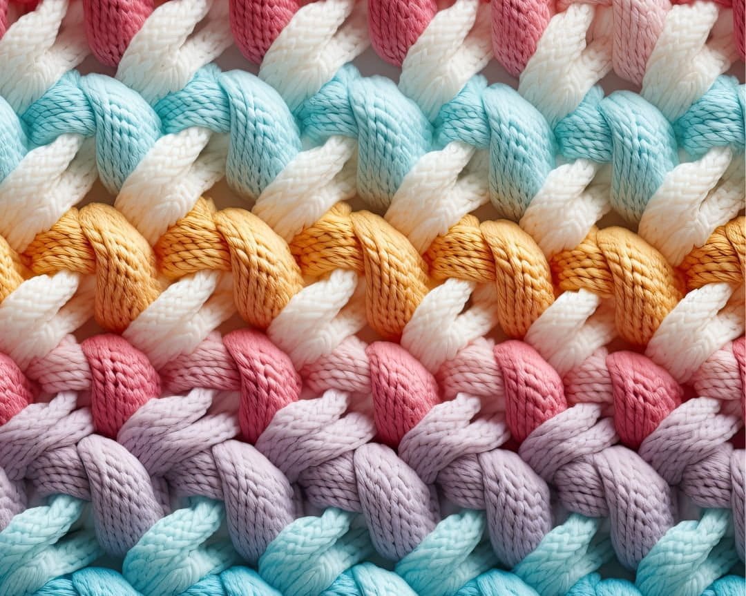 1 Yard Pastel Crochet Pattern Waterproof Fabric, Crochet Polyester ...