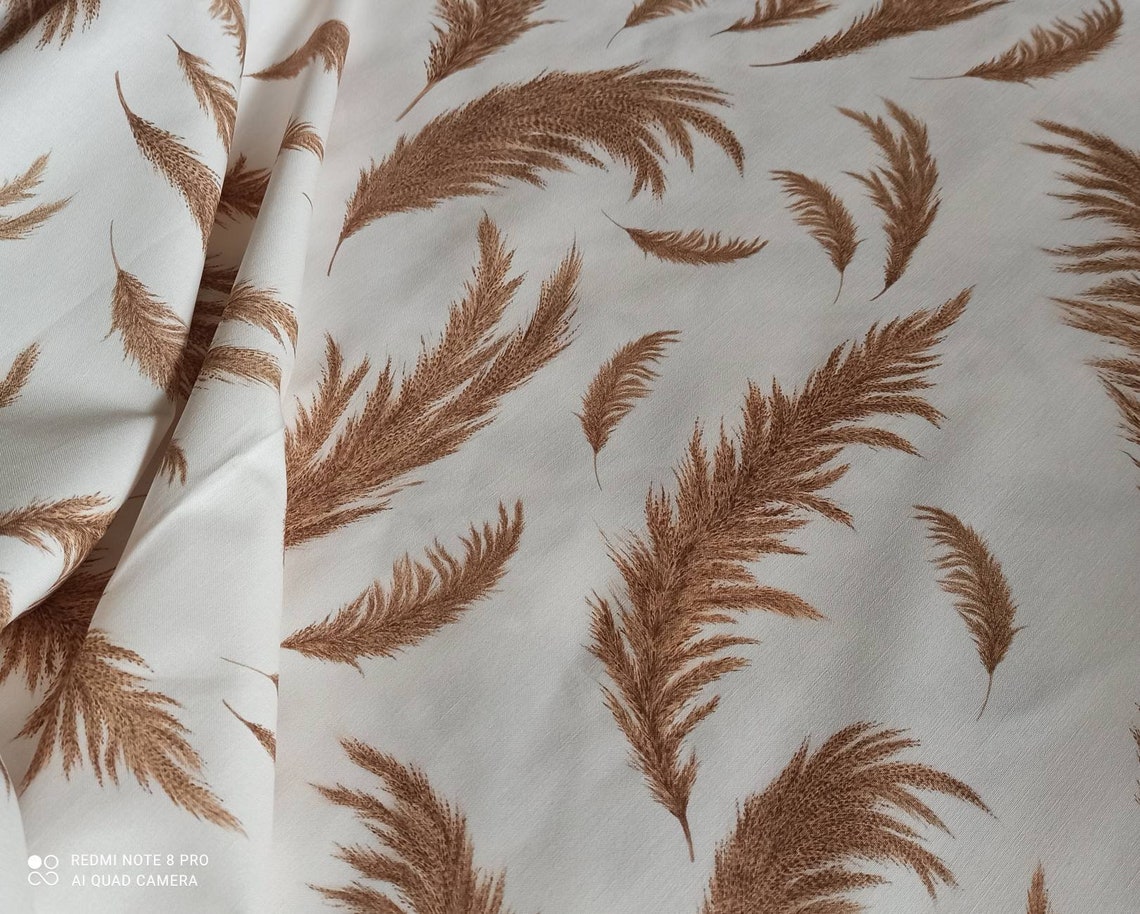 Pampas Grass Premium Cotton Fabric Grass Fabric Nature - Etsy