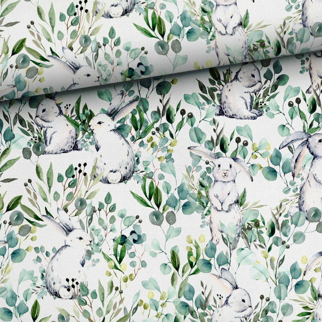 Eucalyptus Leaves, Bunnies in Leaves Muslin, Bamboo Muslin, Bamboo ...