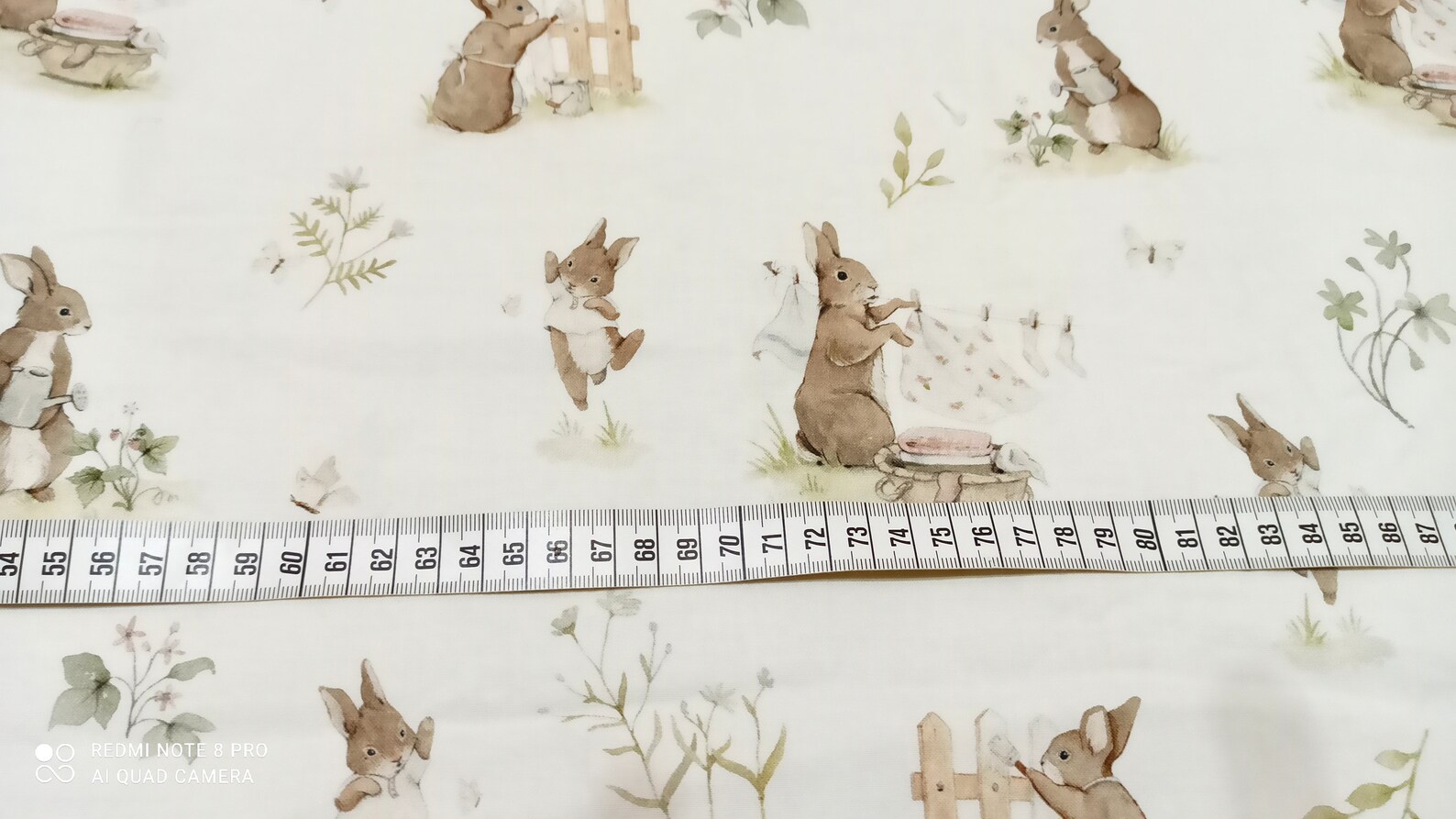 Sweet Bunnies Fabric, Working Bunnies, Premium Cotton Fabric, Bunny ...