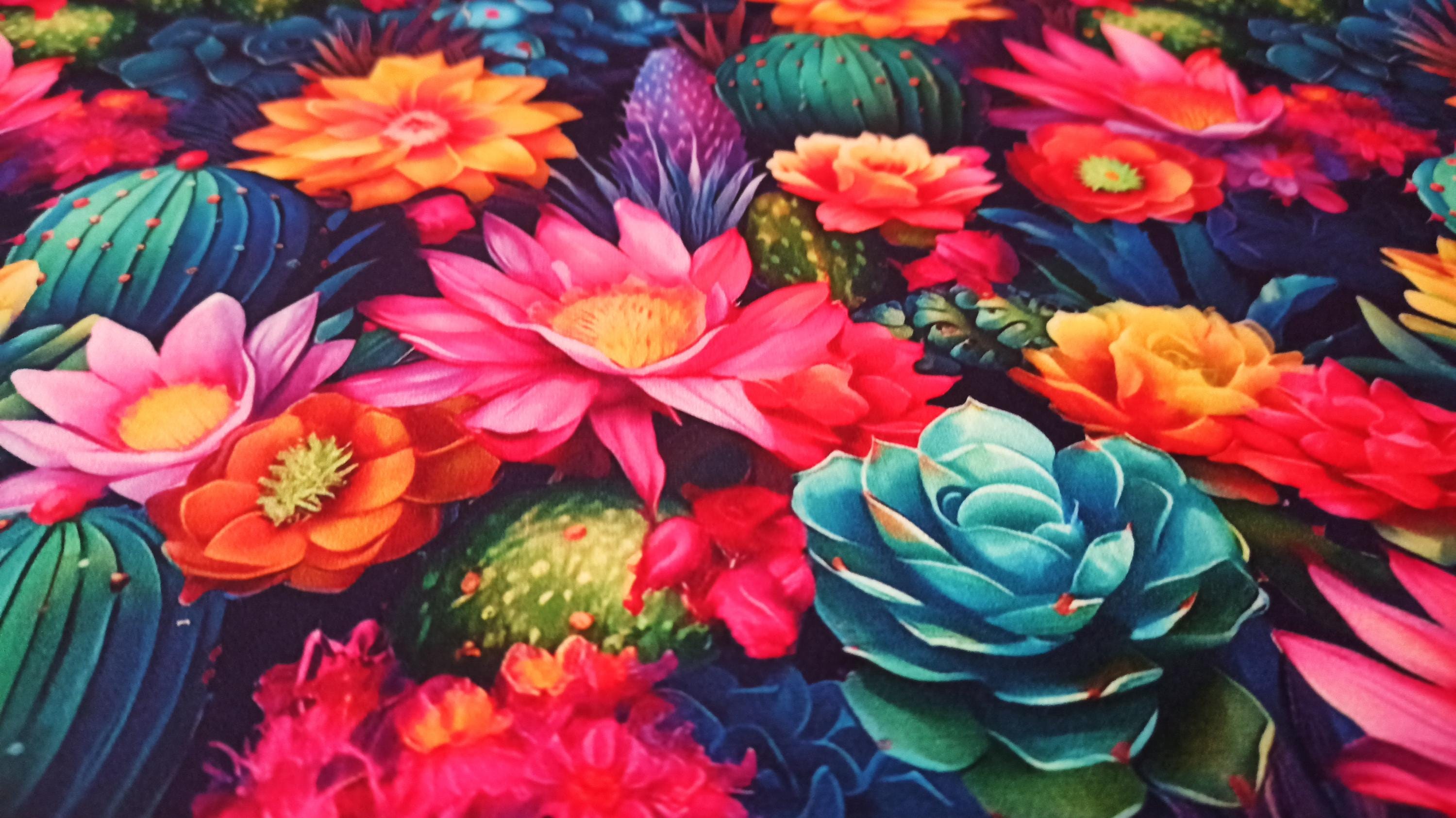 1 Meter Colorful Cacti Velvet Fabric, Upholstery Velvet Fabric, Home ...