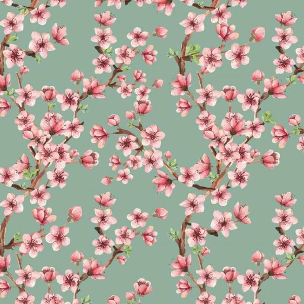 Cherry Blossom Velvet Fabric - Etsy