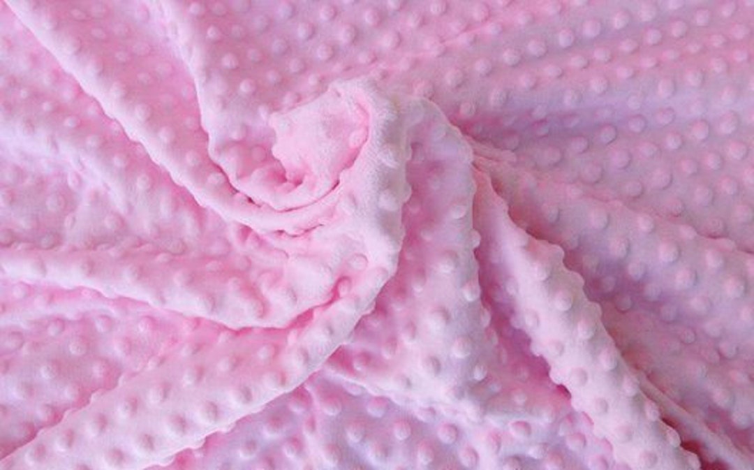 Plush Fabric Minky, Dimple Minky, Dots, Dot Minky, Pink Minky, 350g/m2 ...