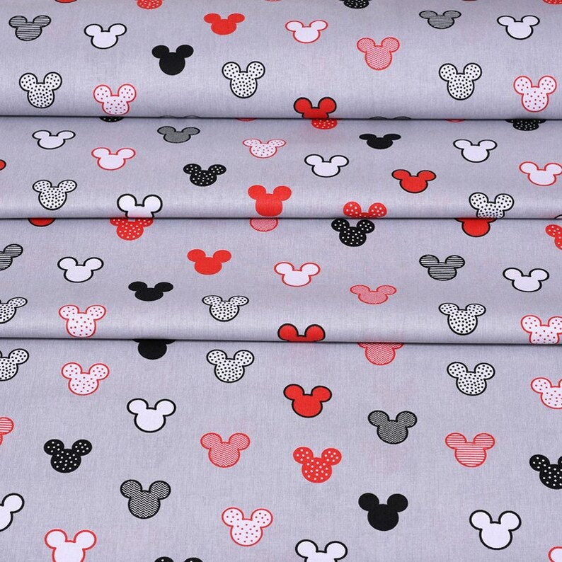 Mickey Mouse Cotton Fabric Mickey Fabric Fabric for Girl | Etsy