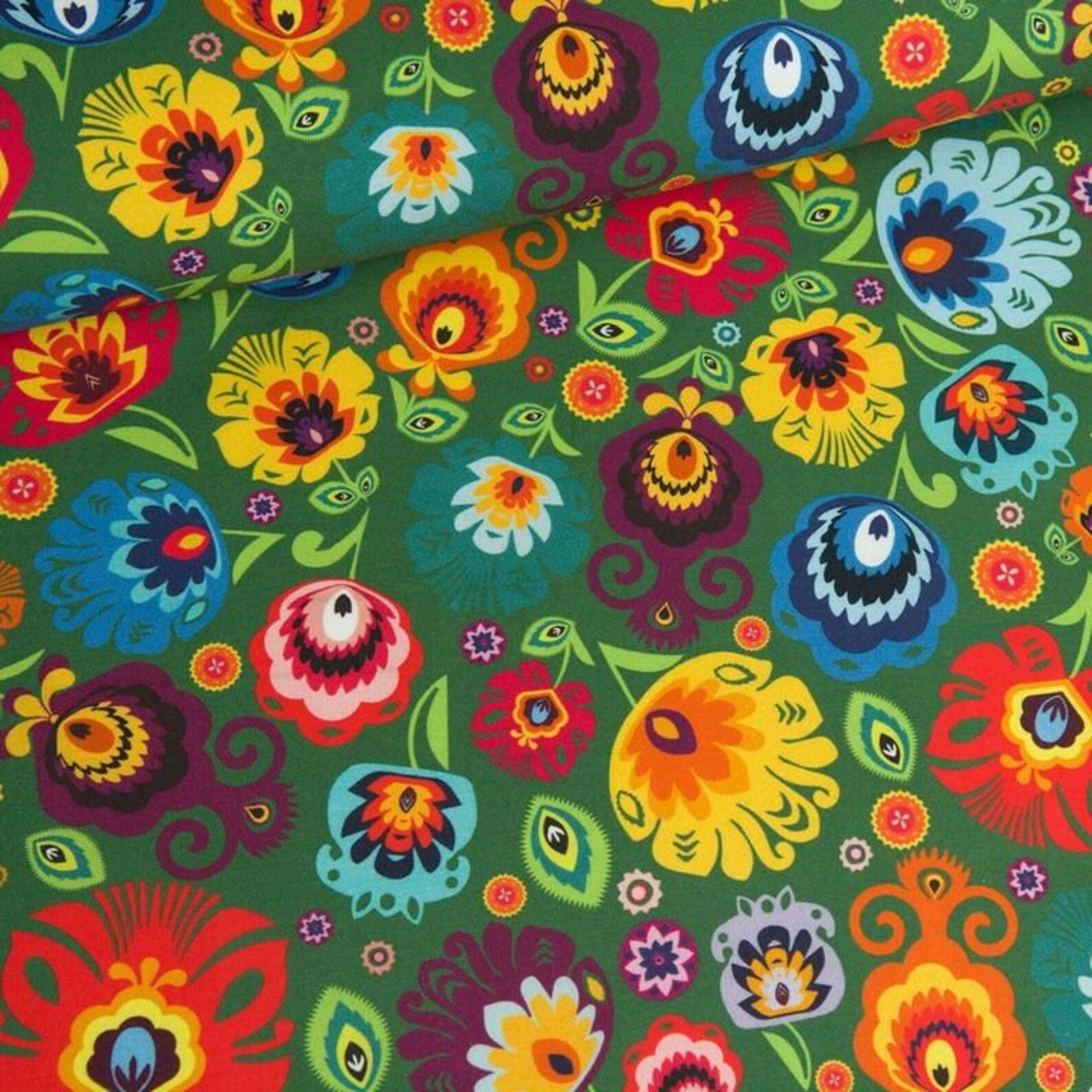 Polish Folk Farbic Highlander Flowers Pattern Folklore Folk - Etsy