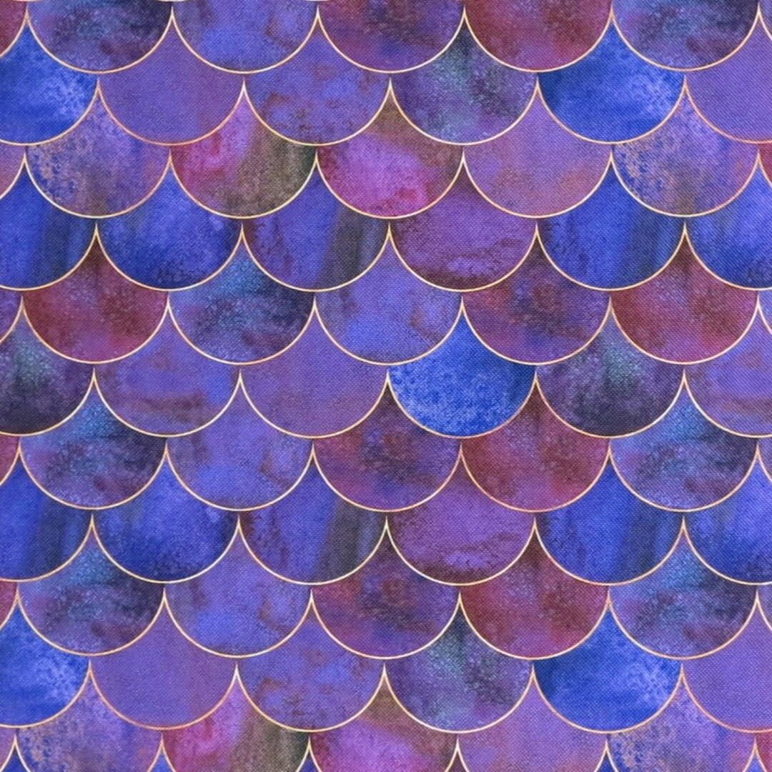 Rainbow Fish Scales Waterproof Fabric, Colorful Dragon Mermaid ...