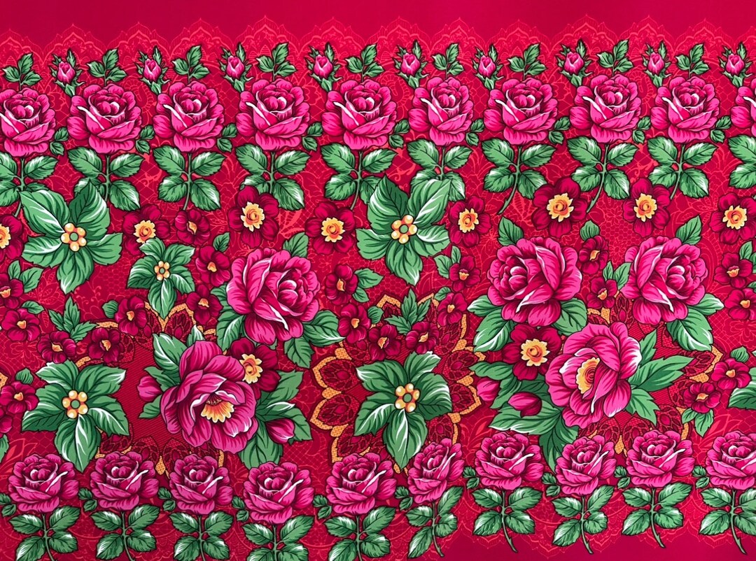 Polish Folk Farbic, Highlander Flowers Pattern, Folklore, Fabric Folk ...