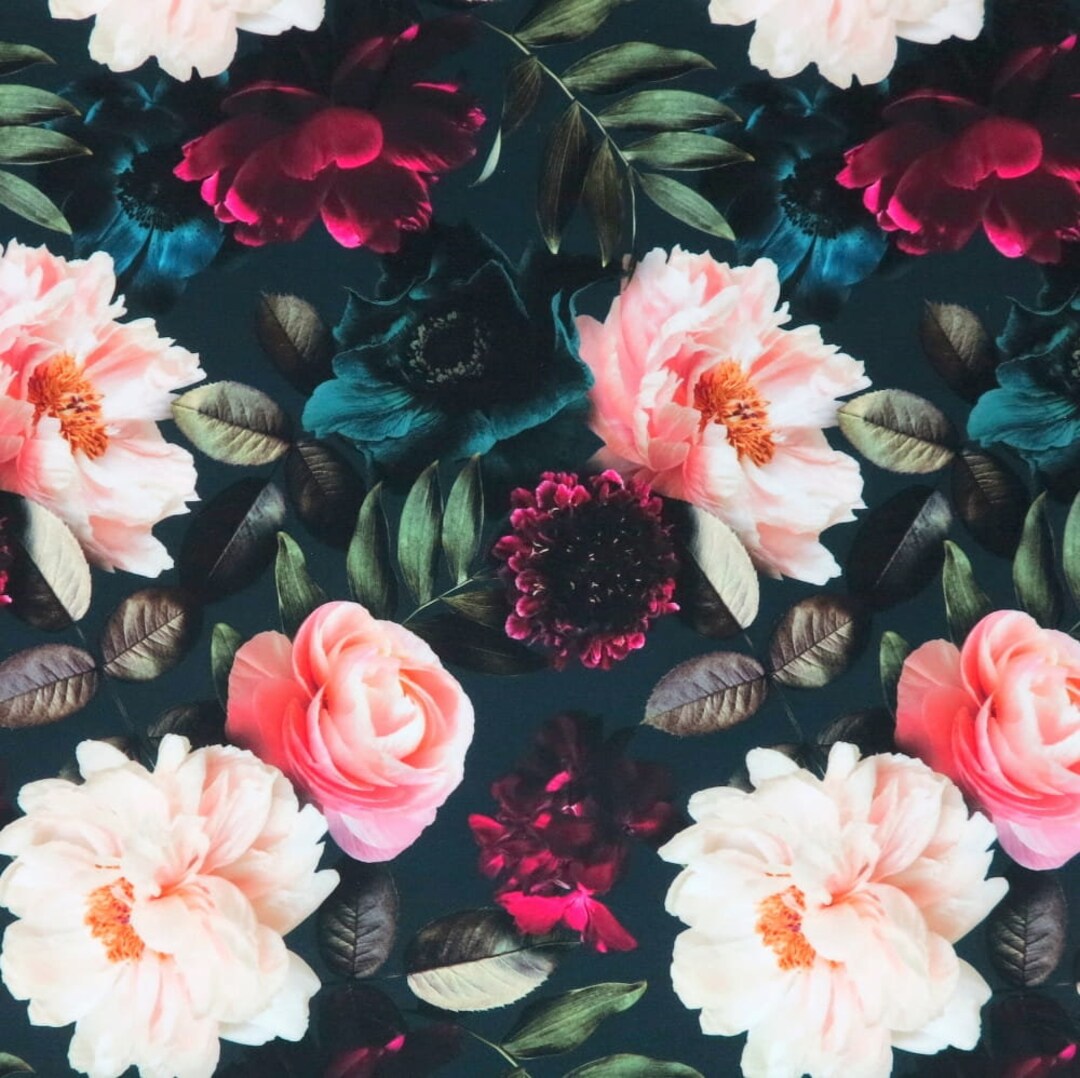 Wild Roses Italian Velvet Fabric, Upholstery Fabric, Upholstery Velvet ...