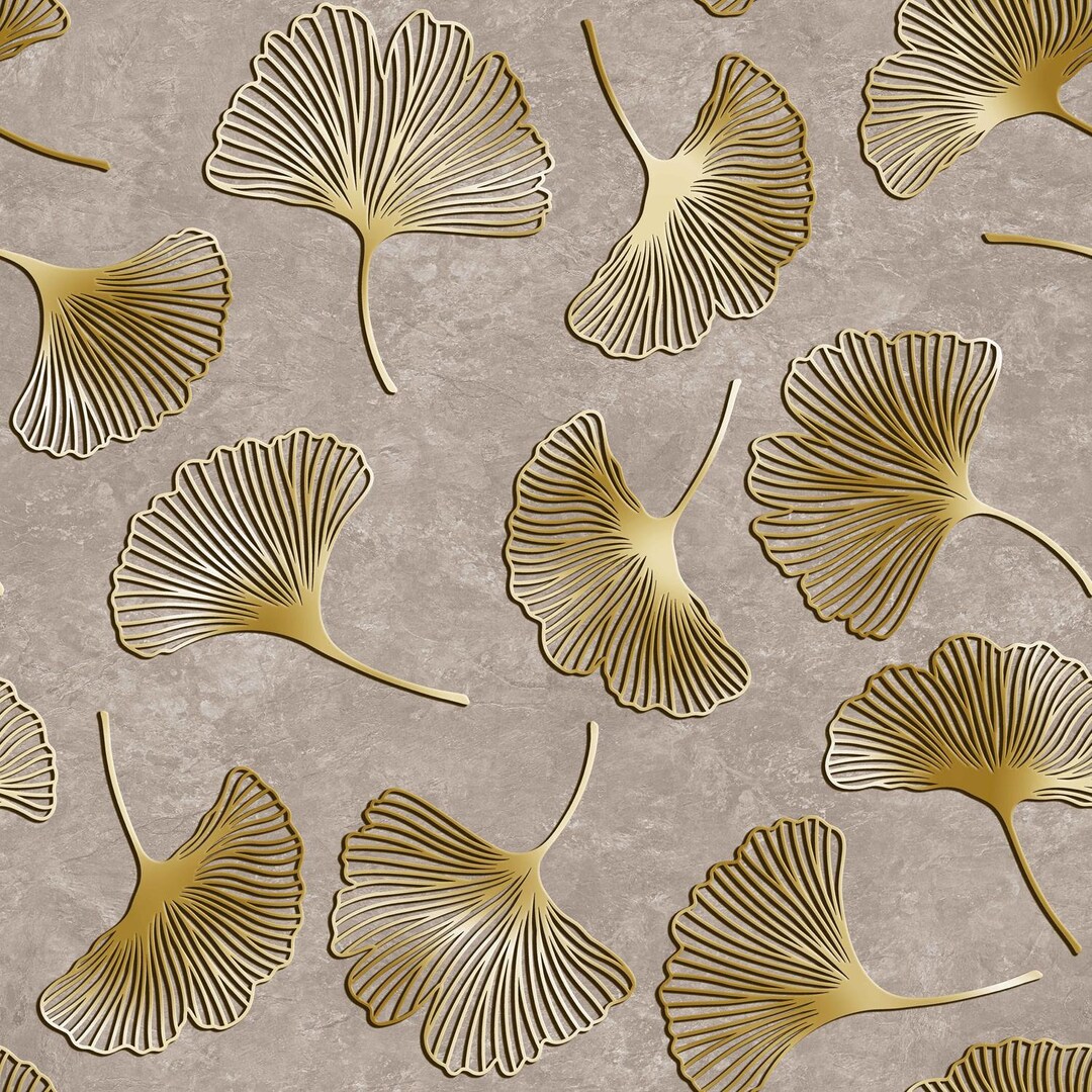 1 Yard Golden Ginkgo Leaves Italian Velvet, Velvet Fabric, Upholstery ...