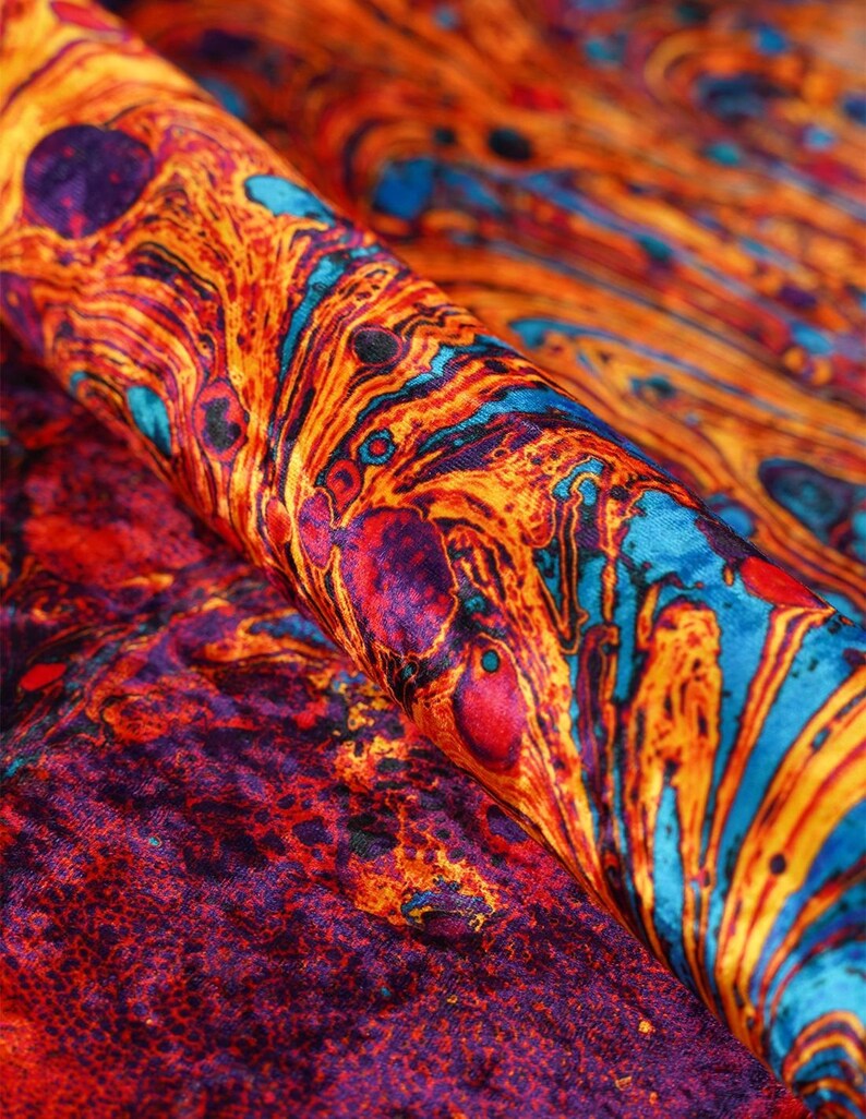 Volcano Lava Velvet Fabric Upholstery Fabric Upholstery | Etsy