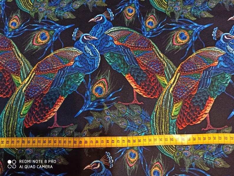 1 Meter Peacock Italian Velvet Fabric Upholstery Fabric | Etsy