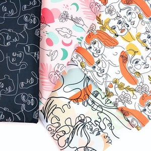 Woman's Face, Female Faces Waterproof Fabric, Face Pattern, Waterproof ...