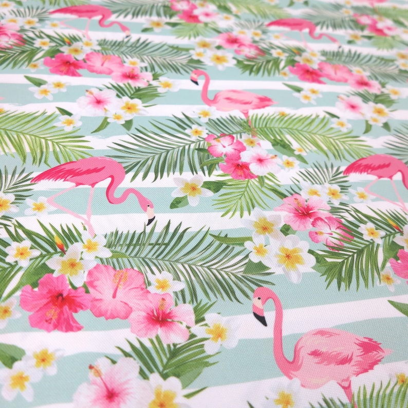Tropical Flamingos Waterproof Fabric Pink Flamingos Fabric - Etsy