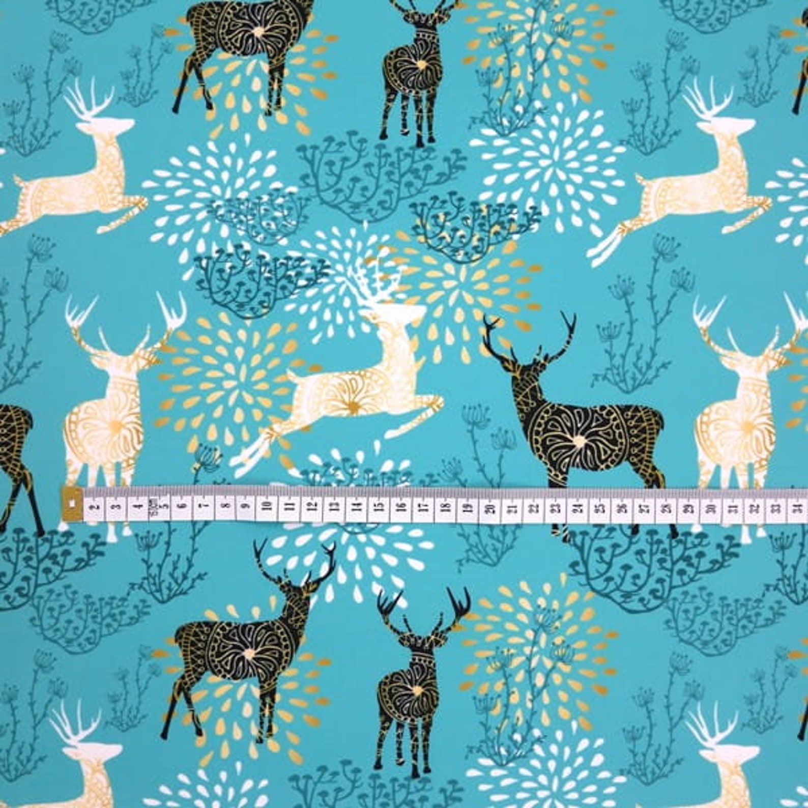 Gold Deer Waterproof Fabric Impregnated Woodland Fabric Deer - Etsy