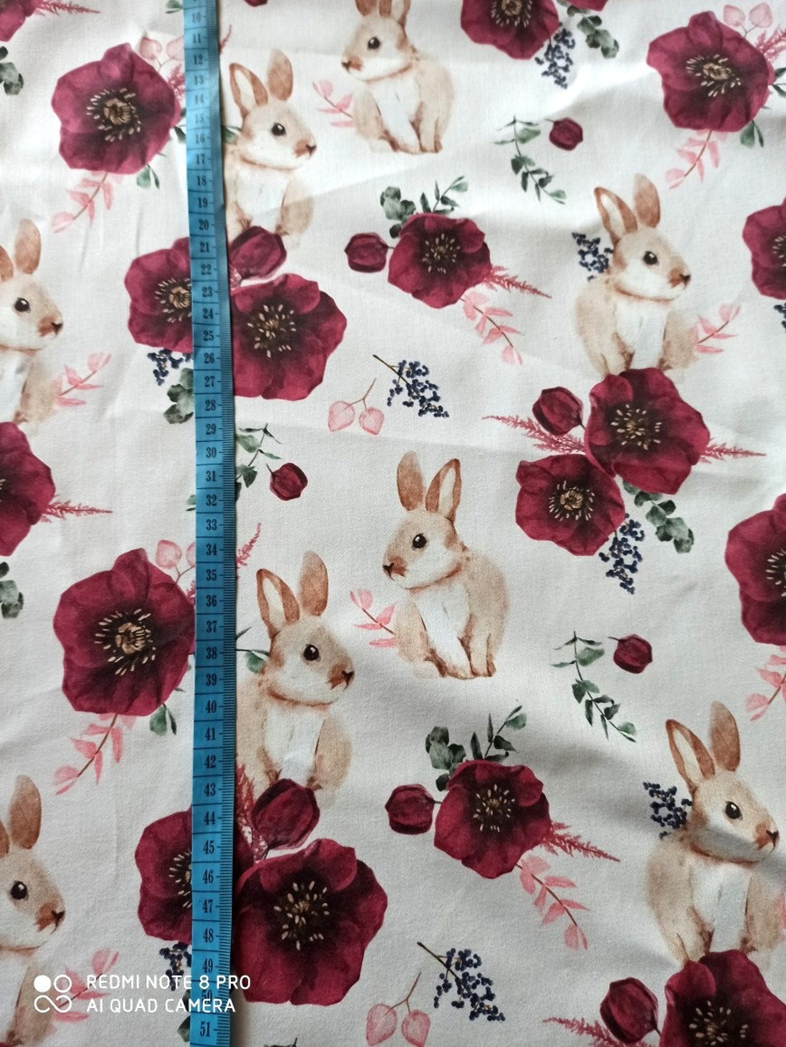 Sweet Bunnies in Mallow Rabbit in Mallow Premium Cotton | Etsy