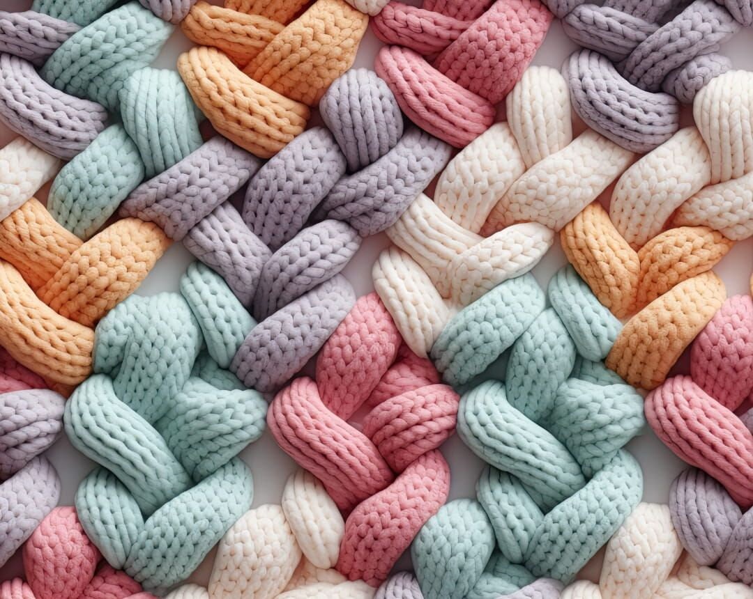 1 Yard Pastel Crochet Pattern Waterproof Fabric, Crochet Polyester ...