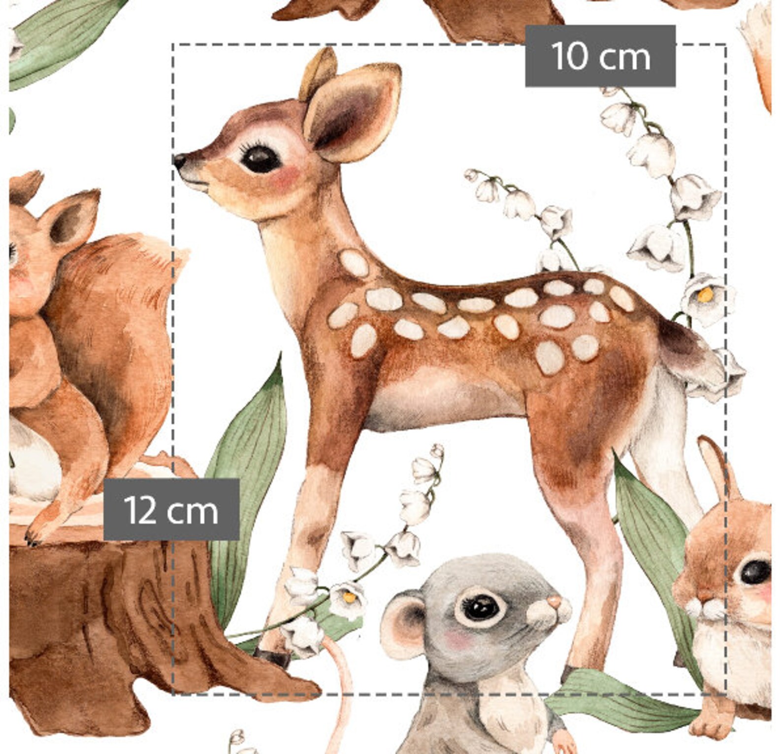 Woodland Fabric Forest Animals Premium Cotton Fabric Forest - Etsy