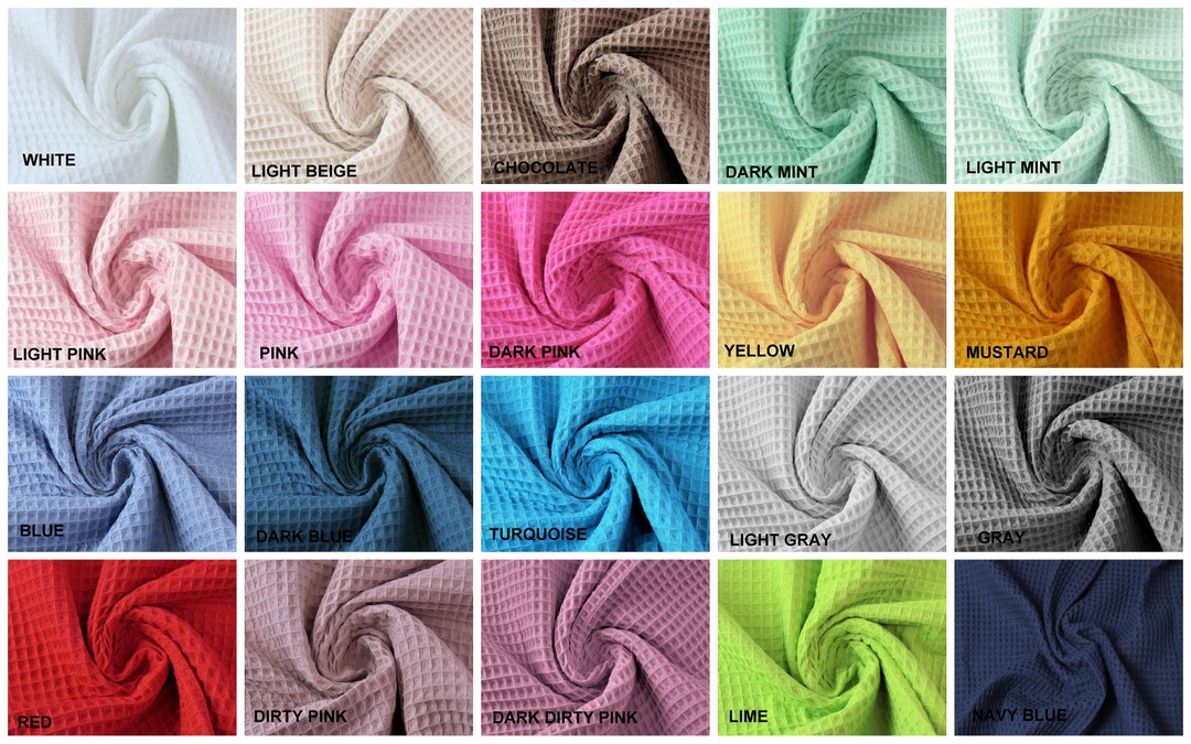 Cotton Waffle Pique Fabric, Waffle Cotton Fabric, Cotton Waffle, Waffle ...