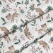 Sweet Leopards Cheetah on White Background, Premium Cotton Fabric, Cute ...