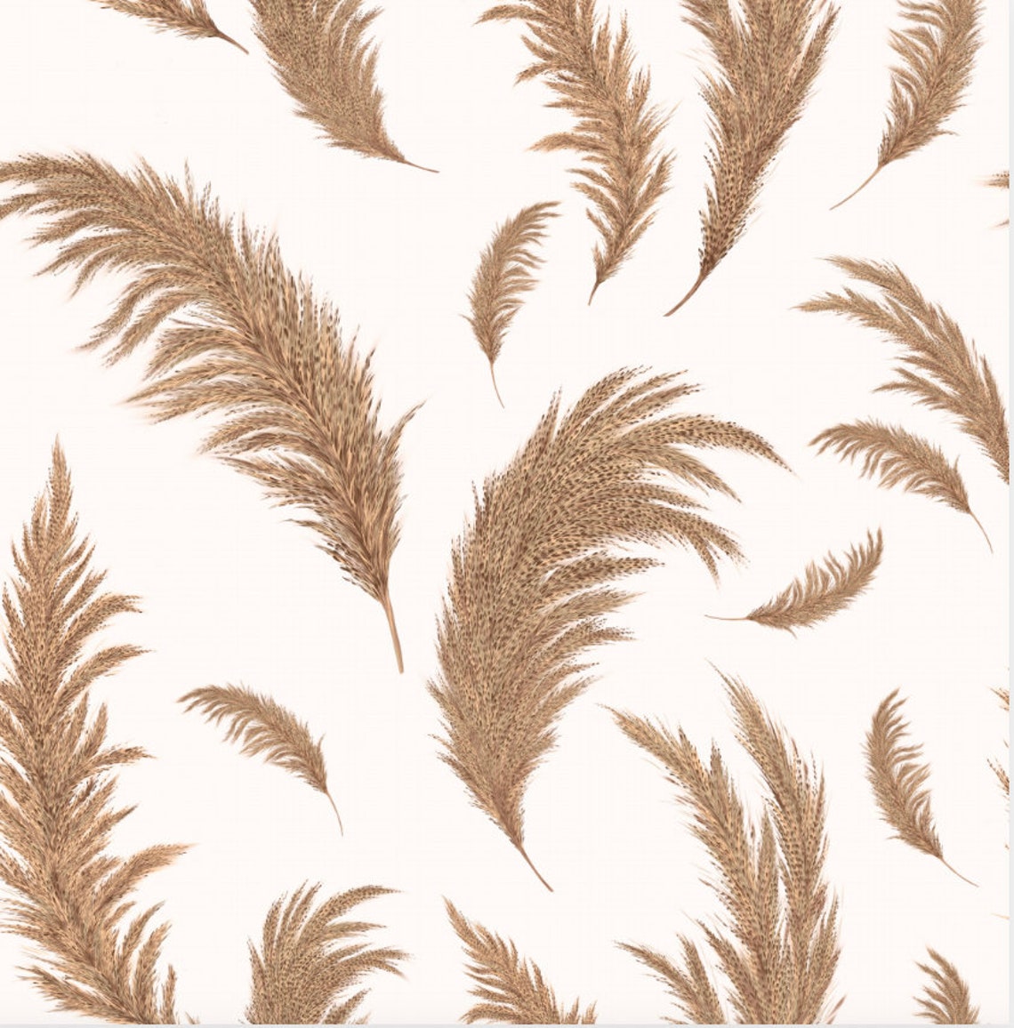 Pampas Grass Premium Cotton Fabric Grass Fabric Nature - Etsy