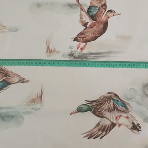 Wild Ducks, Ducks by Lake Cotton Fabric, Premium Cotton Fabric, Fabric ...