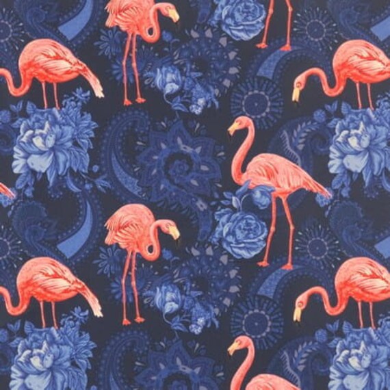 Tropical Flamingos Waterproof Fabric Pink Flamingos Fabric - Etsy