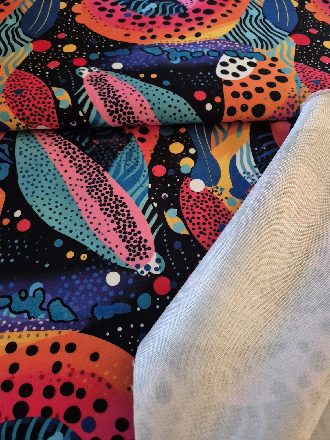 1 Meter Rainbow Abstract Italian Velvet Fabric, Upholstery Velvet ...