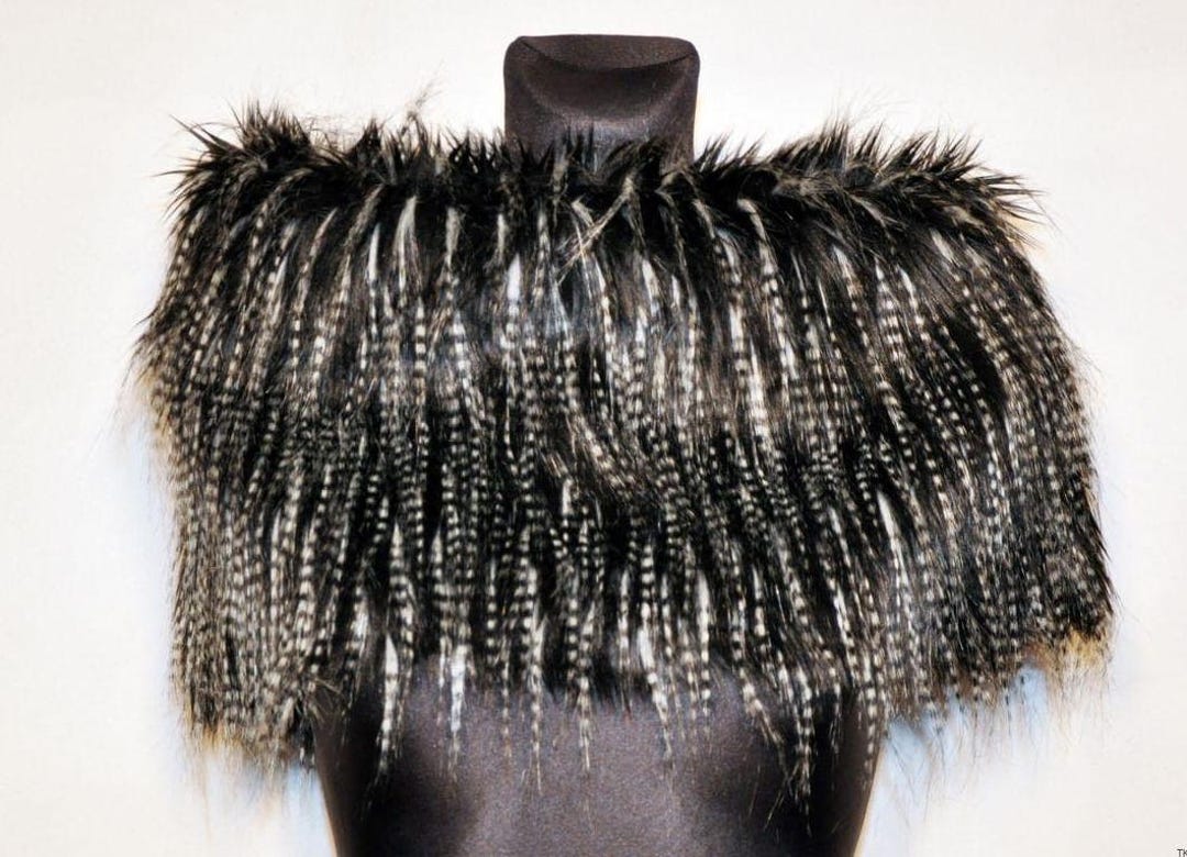 Artificial Guinea Fowl Fur, Shaded Tan Fur, Luxury Soft Fur, Fur for ...