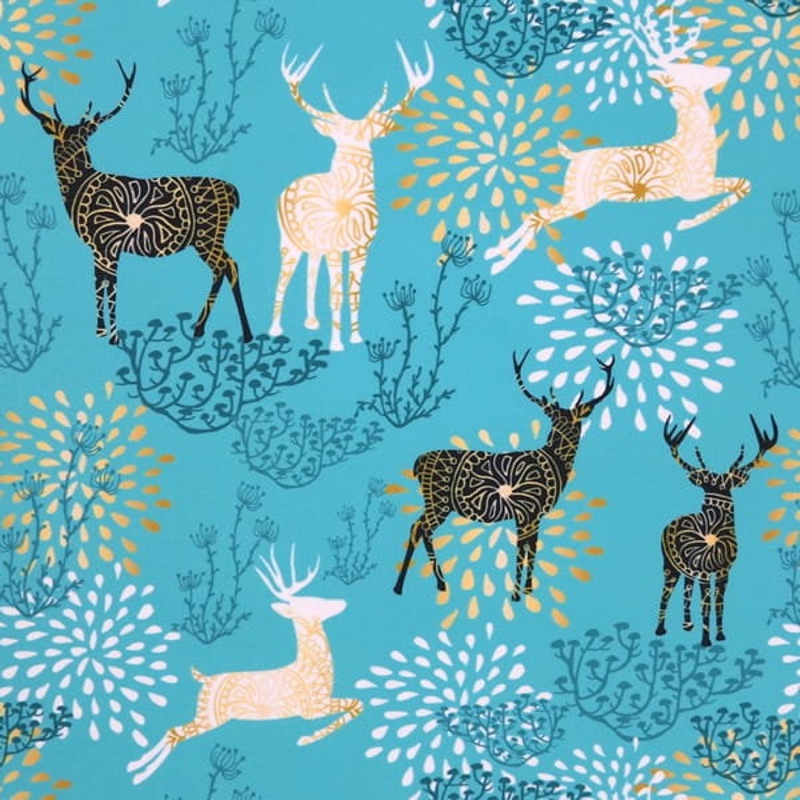 Gold Deer Waterproof Fabric Impregnated Woodland Fabric Deer - Etsy