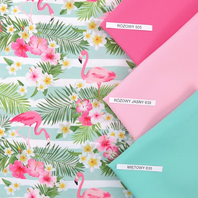 Tropical Flamingos Waterproof Fabric Pink Flamingos Fabric - Etsy