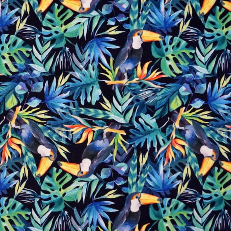 Tropical Toucans Waterproof Fabric Toucans Fabric Tropical - Etsy