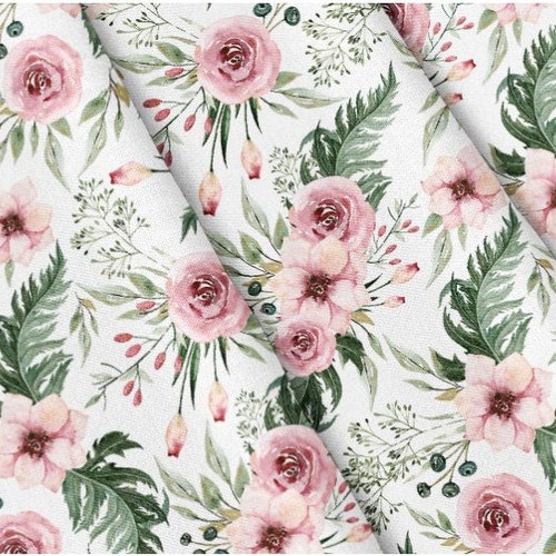 Roses Fabric 21 Wild Child Roses White With Black | Etsy