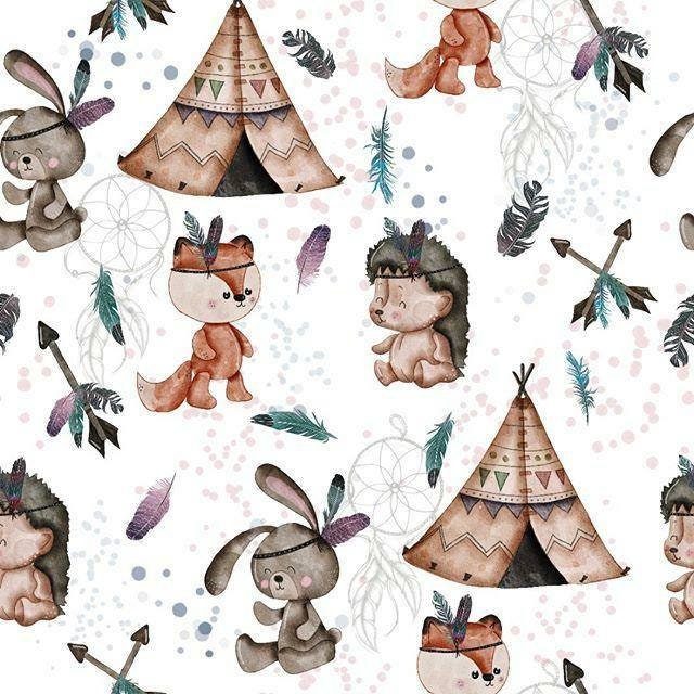 Boho Village Boho Forest Animals Premium Cotton Fabric - Etsy