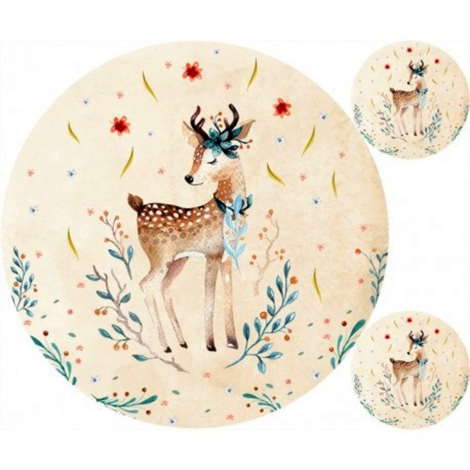 Panels for Self-sewing Autumn Fawn Play Mat Personalized - Etsy