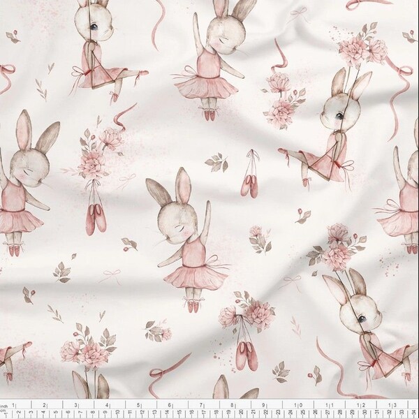 Rabbit Print Fabric - Etsy