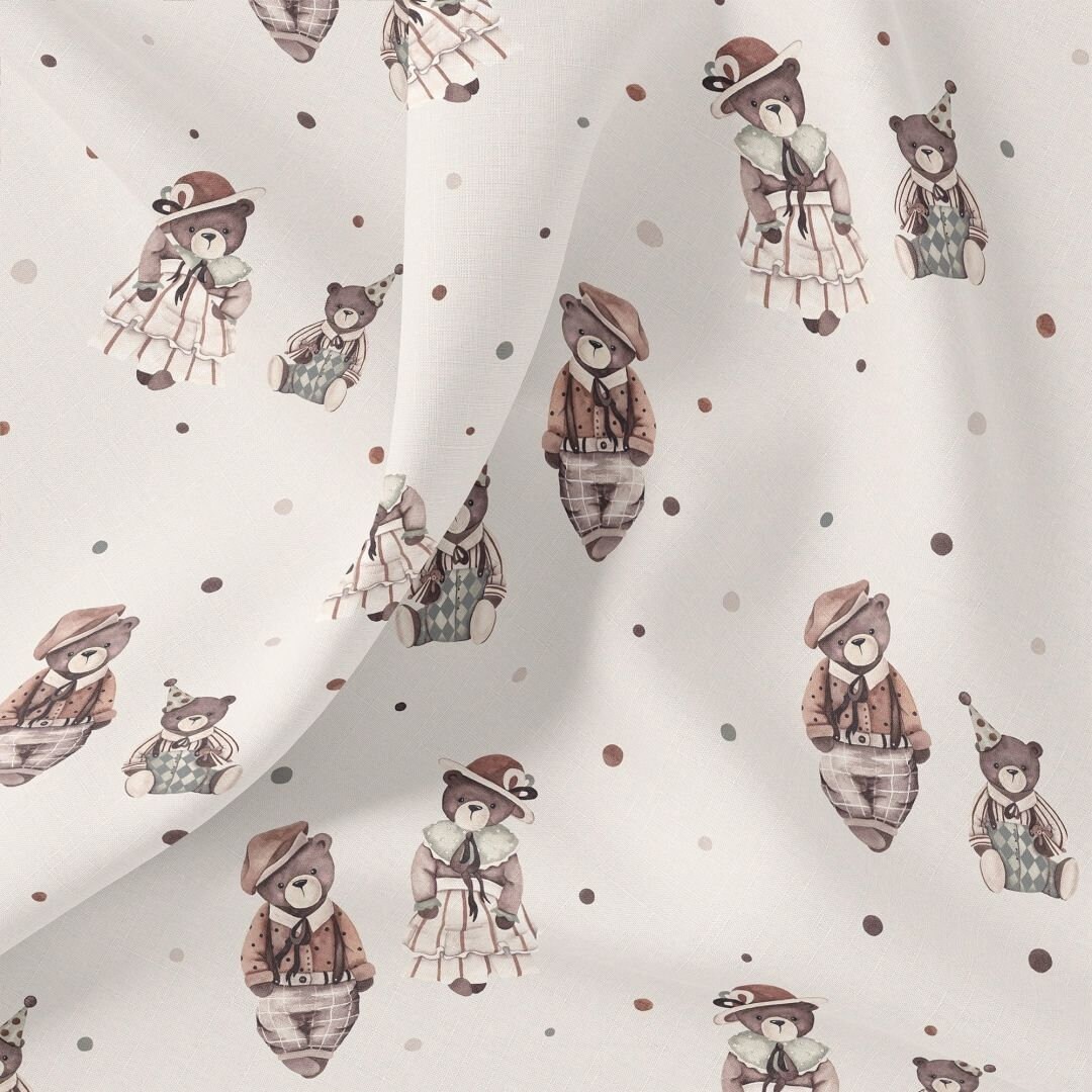 Family of Retro Bears, Retro Teddy Bears, Retro Bears Premium Cotton ...