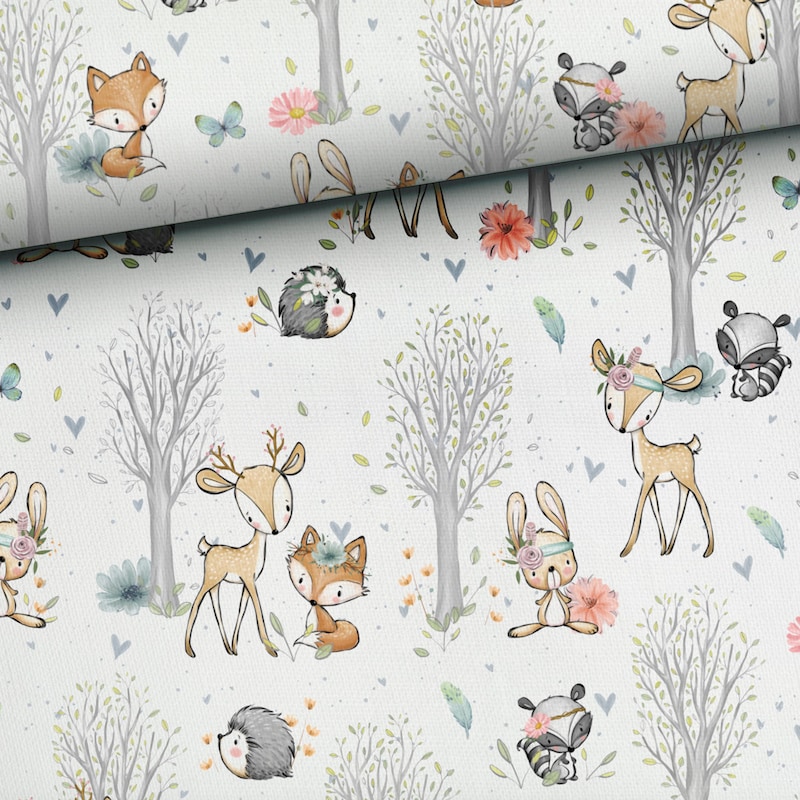 Fawn Print Fabric - Etsy