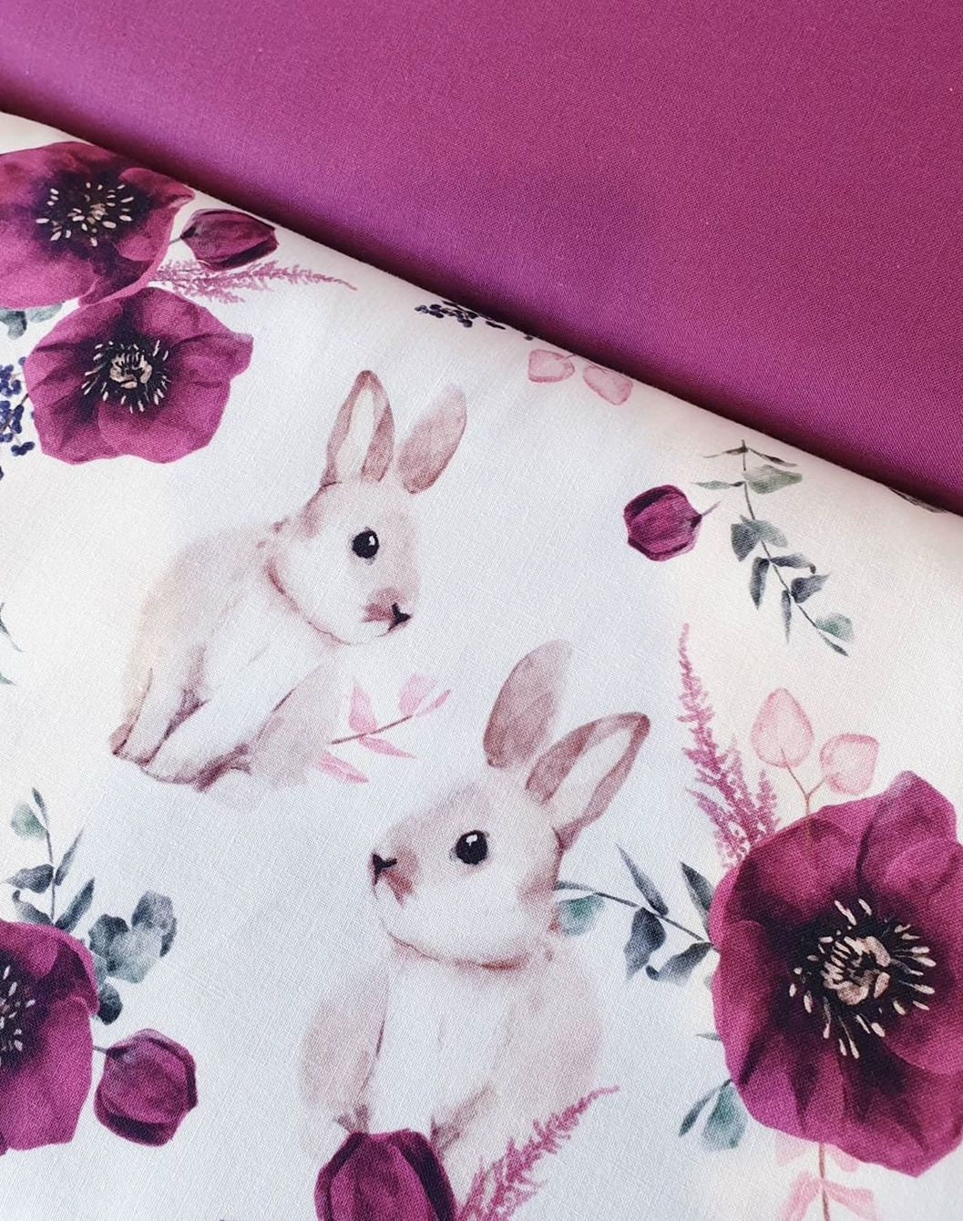 Sweet Bunnies in Mallow Rabbit in Mallow Premium Cotton | Etsy