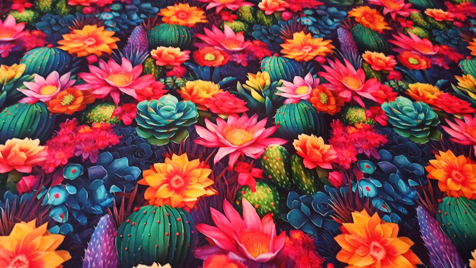 1 Meter Colorful Cacti Velvet Fabric, Upholstery Velvet Fabric, Home ...