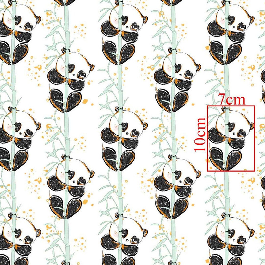 Panda Bear Cotton Fabric, Pandas Fabric, Kids Baby Cotton Fabric, White ...