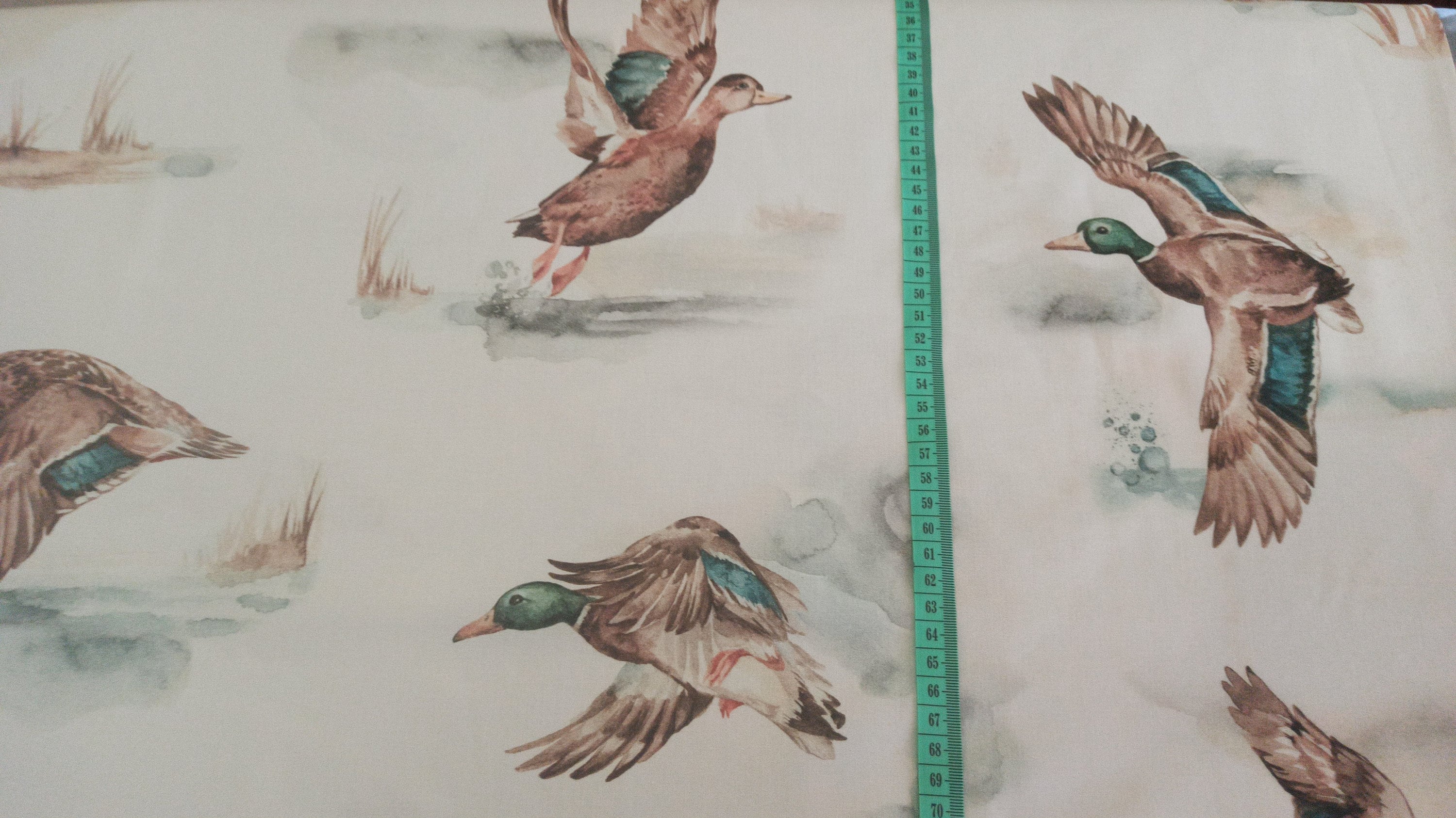 Wild Ducks, Ducks by Lake Cotton Fabric, Premium Cotton Fabric, Fabric ...