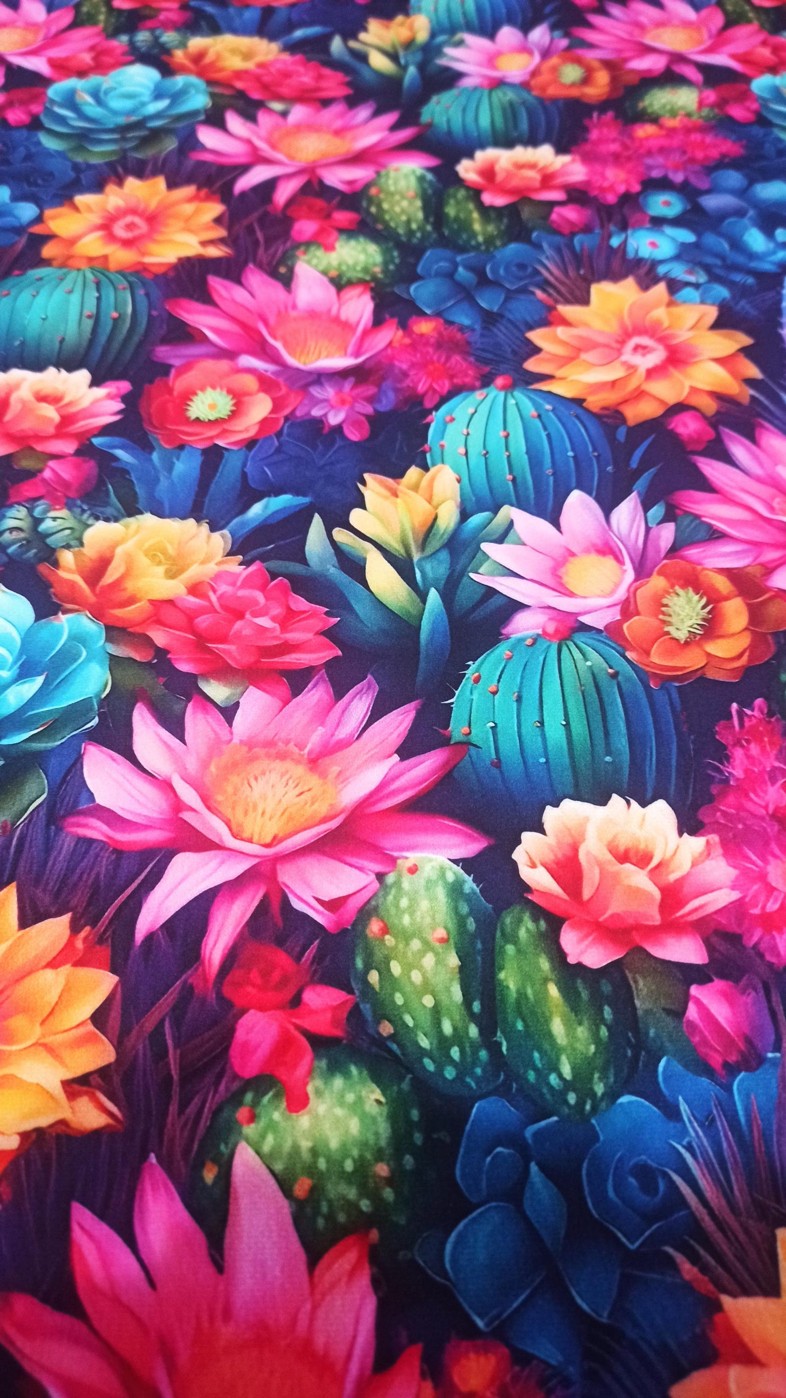 1 Meter Colorful Cacti Velvet Fabric, Upholstery Velvet Fabric, Home ...