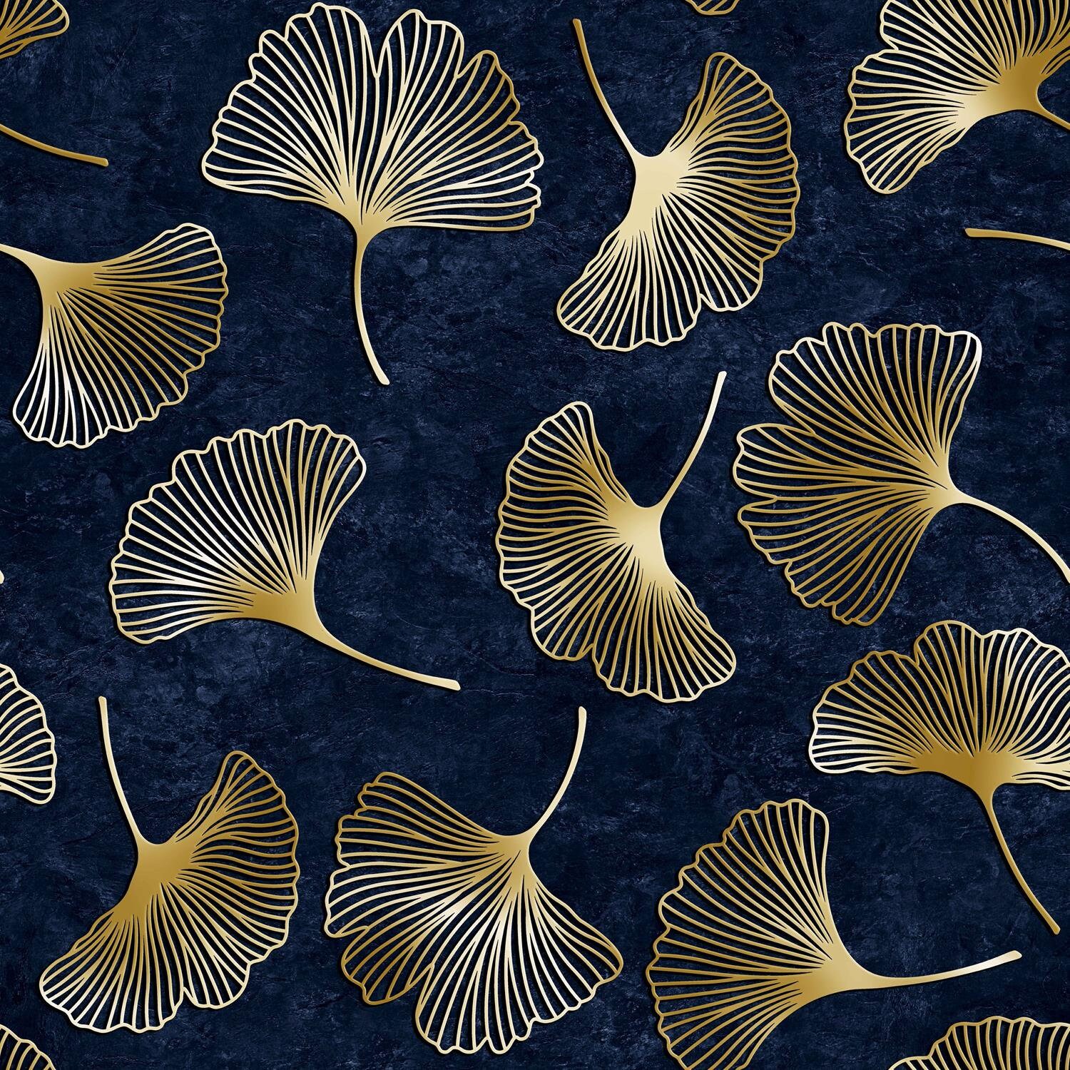 1 Yard Golden Ginkgo Leaves Italian Velvet, Velvet Fabric, Upholstery ...