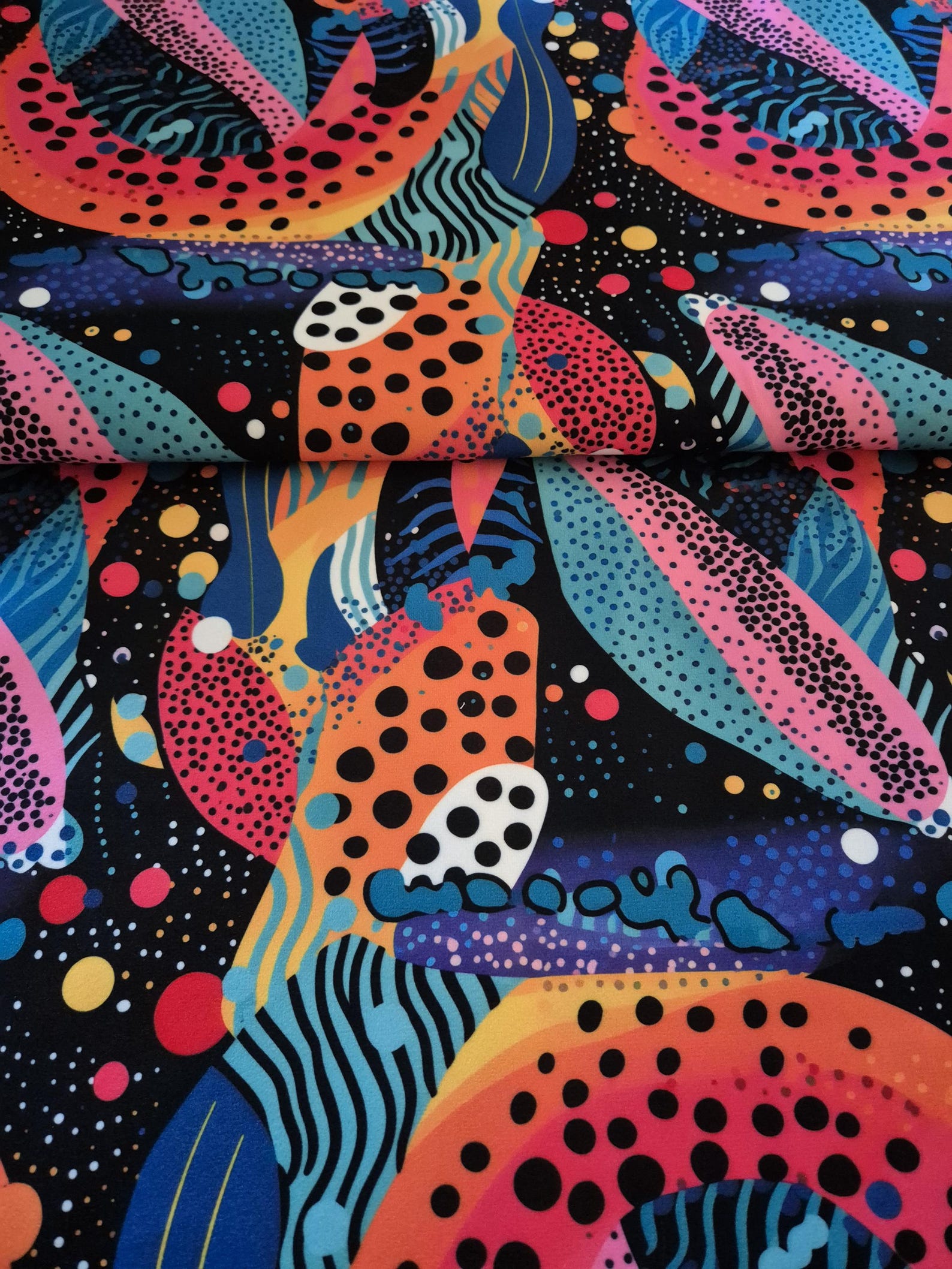 1 Meter Rainbow Abstract Italian Velvet Fabric, Upholstery Velvet ...